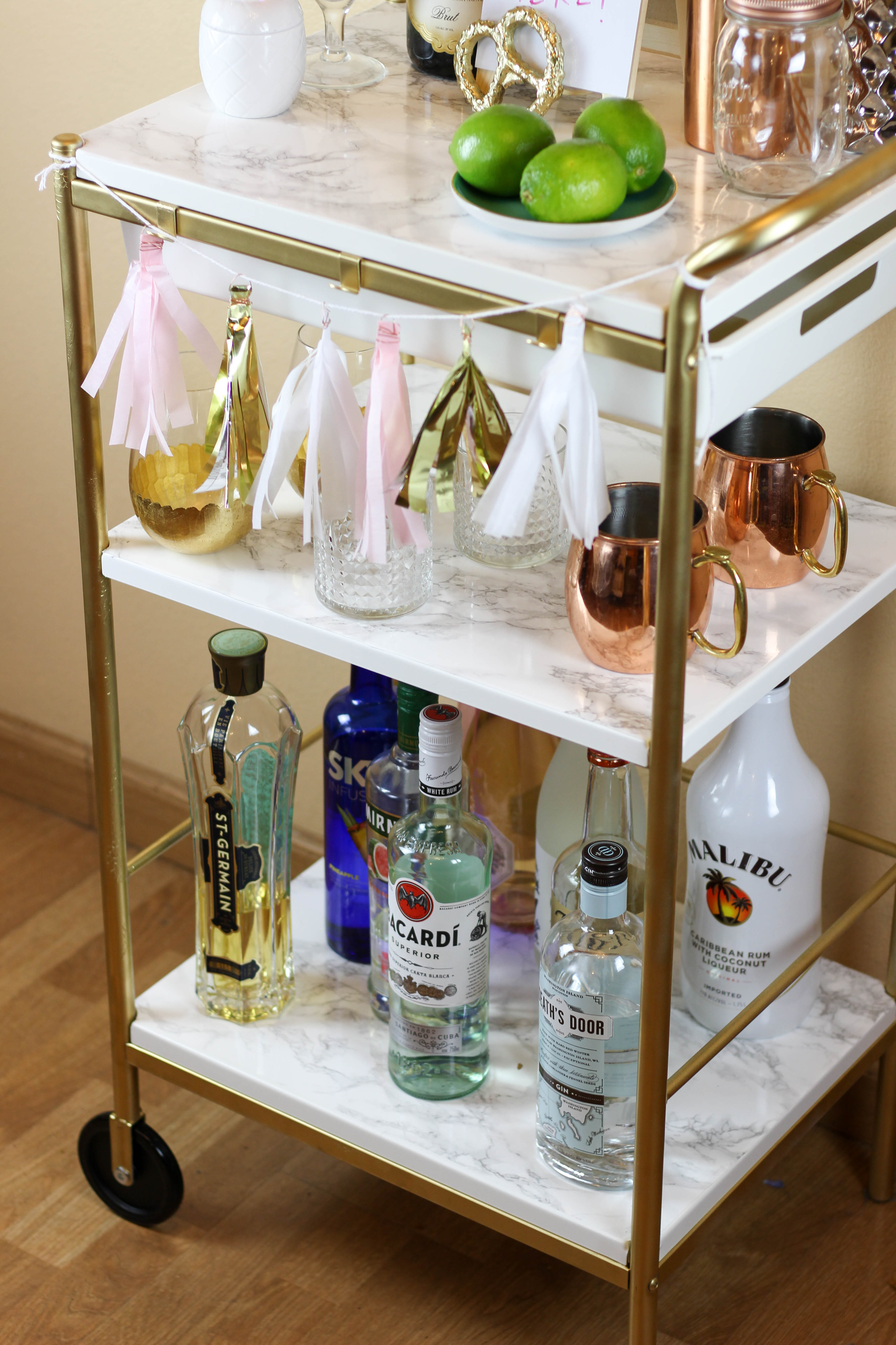 IKEA Hack Gold Marble Bar Cart Twinspiration IKEA Hack Gold Marble Bar Cart Twinspiration